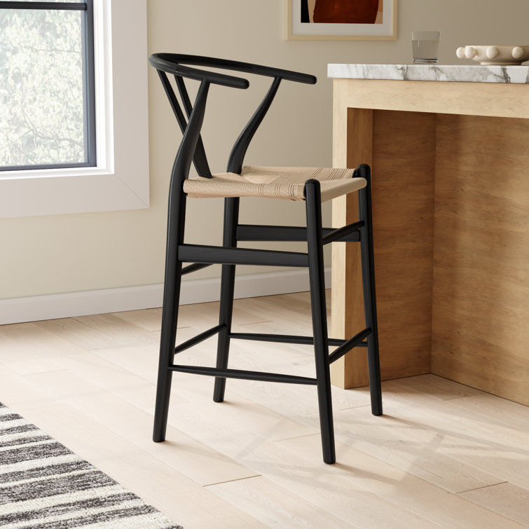 Euro Style Evelina Counter Stool Black Natural